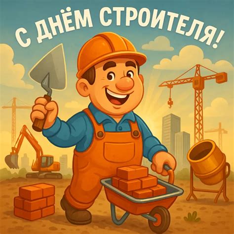Открытки на День строителя 80 картинок