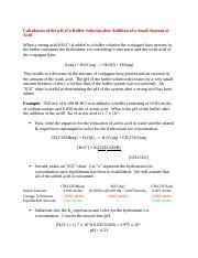 Calculation Of The PH Of A Buffer Solution After Addition Of A Small Amount Of Acid Docx