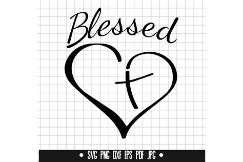 Blessed Heart Cross Svg Blessed Heart Cross Dxf Blessed Heart Cross