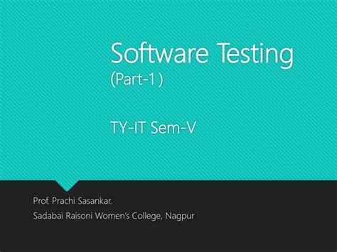 I Ntroduction To Software Testing Part1 Ppt
