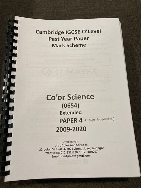Igcse Coordinated Science Past Year Paper Hobbies And Toys Books