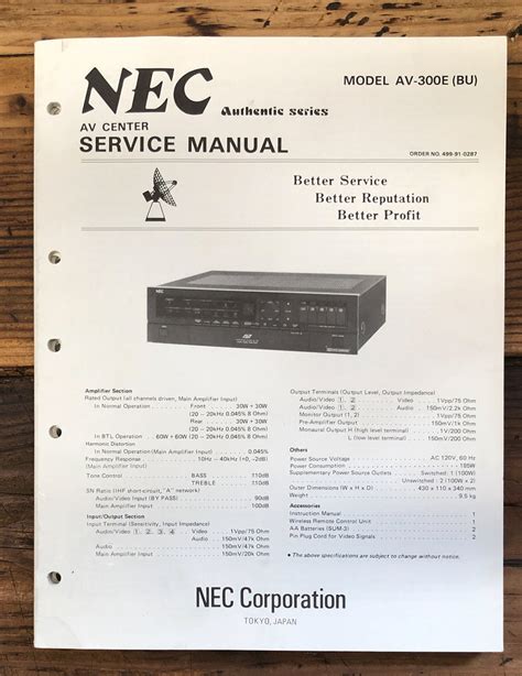 Av Center Service Manual Original Vintage Audio Store Vintage