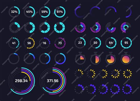 premium vector circle dashboard ui round progress bar and download status application