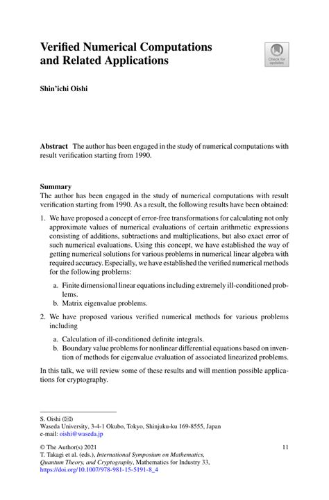 Pdf Verified Numerical Computations And Related Applications