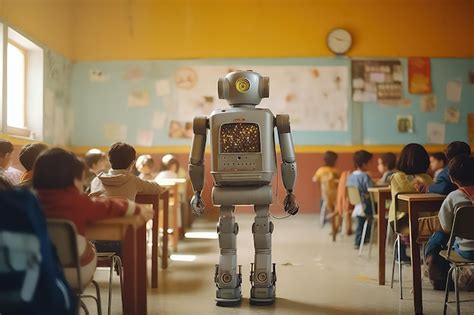 Premium Photo Robot Teacher Teaches A Lesson At School Ai
