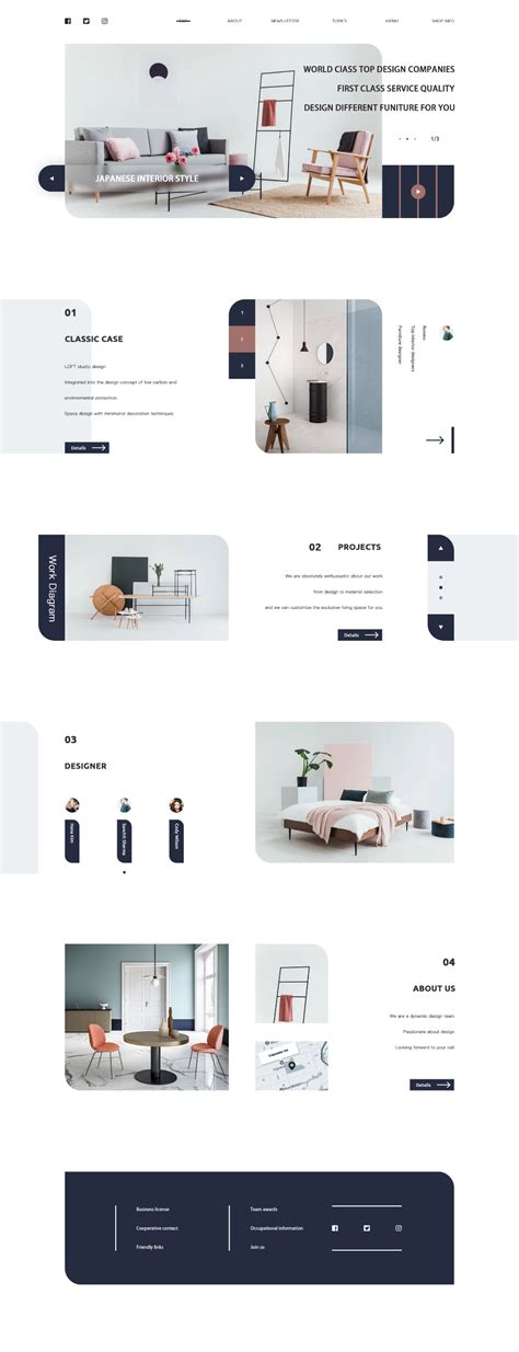 Interior Design Website Web Layout Design Layout Design