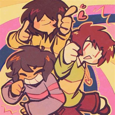 Kris Chara And Frisk Kfc Undertale Drawings Undertale Cute Undertale Fanart