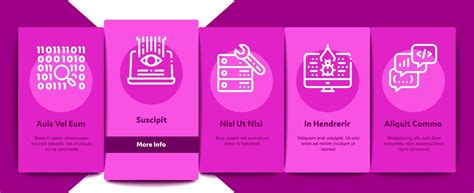 software testing and analysis onboarding elements icons set vector