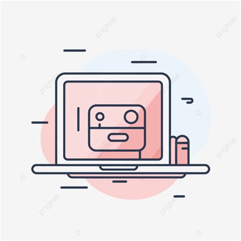 Computer Icon Logo With A Laptop Screen Vector Online Lineal Icon
