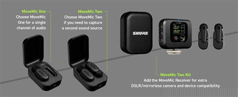 Shure Movemic Two Kit Pro Wireless Lavalier Microphones With Camera