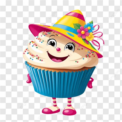 여름 모자를 쓰고 웃고 있는 컵케이크 캐릭터 클립 아트 컵케익 판지 상자 클립 아트 Png 일러스트 및 이미지 에 대한 무료 다운로드 Pngtree