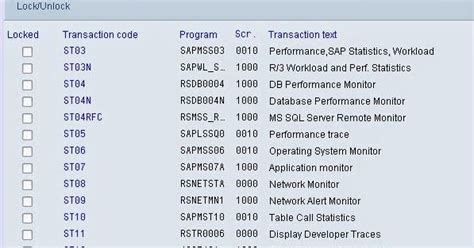 Sap Basis Tutorials How To Lock Unlock Transactions In Sap Sm01