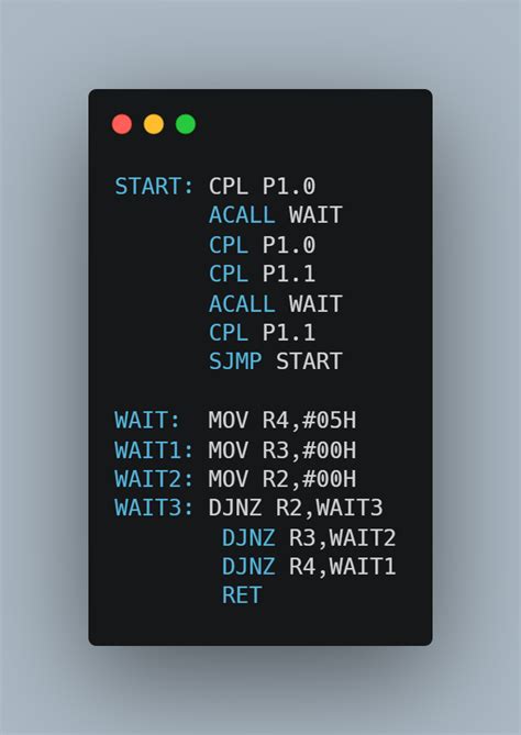 Interfacing LED With Microcontroller In Assembly