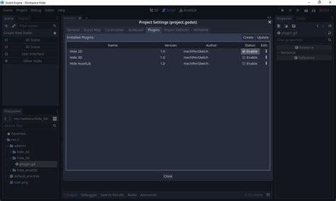 Hide Workspace Godot Asset Library