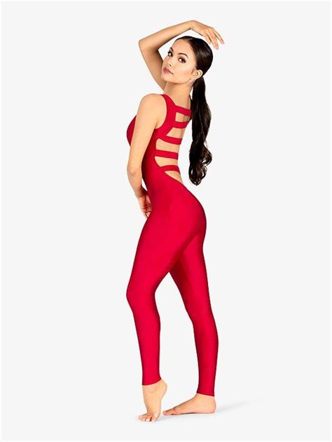 Adult Tank Unitard With Elastic Ladder Back Dance Outfits Unitard