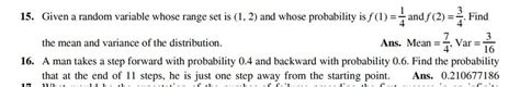 Solved Given A Random Variable Whose Range Set Is 1 2 And