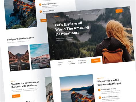 Tourism Travel Landing Page Free Figma Template For Web Landing