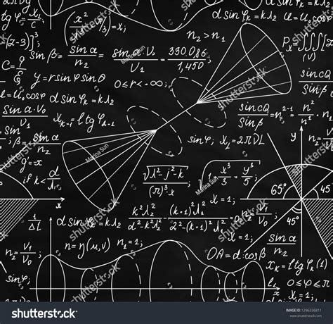 Math Vector Seamless Pattern Formulas Calculations Stock Vector Royalty Free