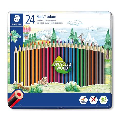 Staedtler Noris Coloured Pencil Metal Set 24 Pcs Assorted St 185 M24