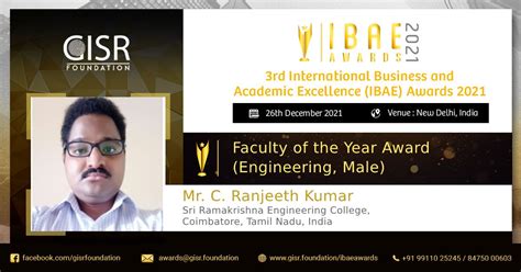 Dr C Ranjeeth Kumar On Linkedin Happy To Receive This Award Thanks To Gisr Foundation