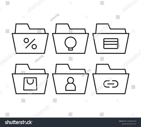 Folder User Interface Icons Set Stock Vector Royalty Free 2196470103 Shutterstock