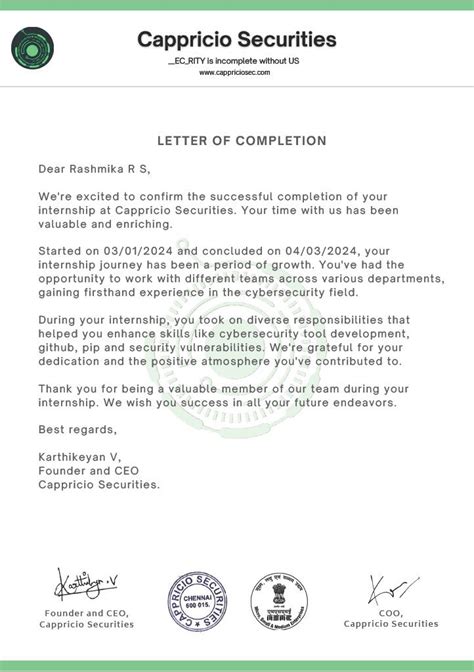 Rashmika R S On Linkedin Stepping Out Of My Internship At Cappricio