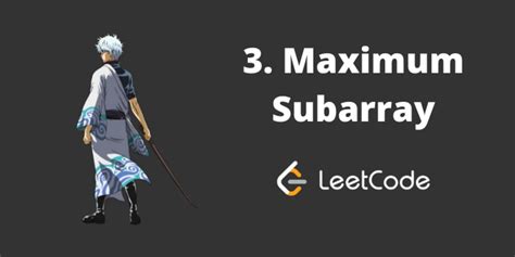 Leetcode Challenge Maximum Subarray Dev Community