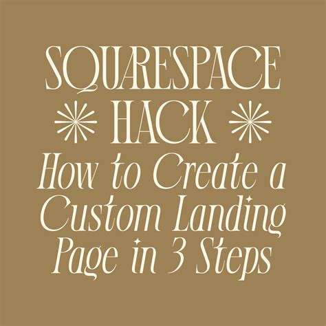 Squarespace Hack How To Create A Custom Landing Page In Steps Incandescent Creative