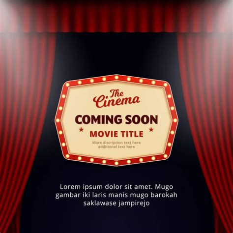 Cinema Movie Coming Soon Poster Promotion Design Retro Billboard Sign