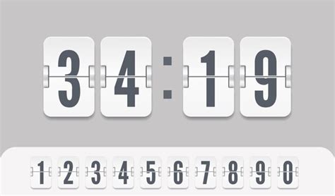 Premium Vector White Scoreboard Number Font Analog Airport Board Countdown Timer Vector