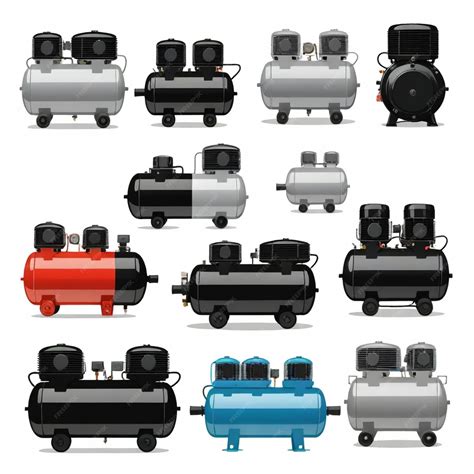 Compressor Vector Set White Background Isolated A High Quality Premium Ai Generated Vector