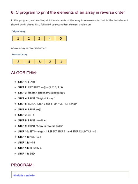 Array In Reverse Order Pdf