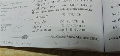 I CH3 3 C II CH3 2 CH III CH3 CH2 IV C6 H5 CH2 Isin O Xy