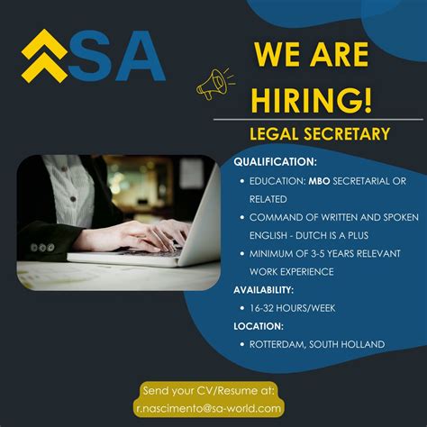 Secretary Legalsecretary Jobopportunity Immediatelyavailable Rotterdam Parttime Raysla