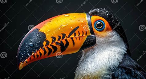 A Close Up Portrait Of A Toucan With Vibrant Colors And A Strikingly