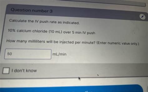 Solved Calculate The IV Push Rate As Indicated Order Chegg Com