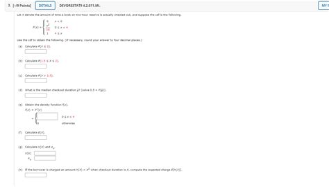 Solved 3 19 Points DETAILS DEVORESTAT9 4 2 011 MI MYN Chegg Com