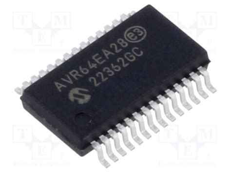 avr64ea28 i ss microchip technology ic avr microcontroller ssop28