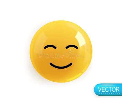 Emotion Realistic 3d Render Icon Smile Emoji Vector Yellow Glossy