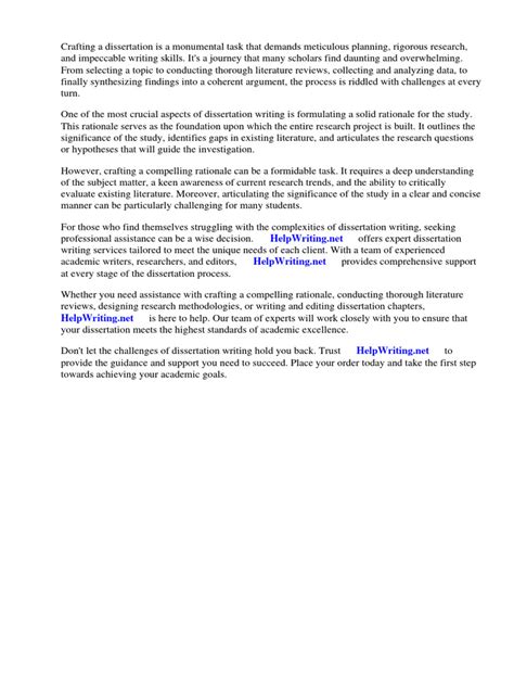 Dissertation Study Rationale Pdf Thesis
