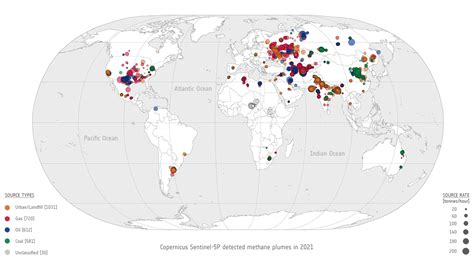 esa sentinel 5p detected methane plumes