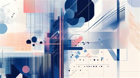 Abstract Data Visualization With Geometric Patterns And Blue Hues Stock