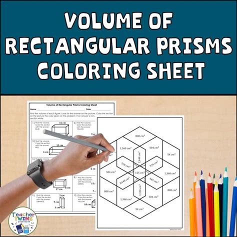 Finding Volume Of Rectangular Prisms Coloring Sheet Activity By Teacher
