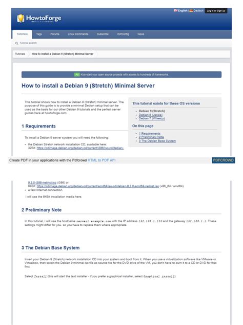 Howtoforge Com Tutorial Debian Minimal Server Pdf Software Engineering Computer