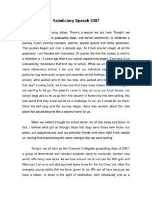 Welcome Address For Graduation Schools Valedictorian Speech