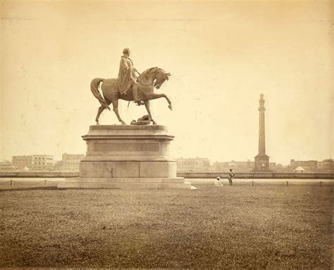 Photograph Of Lord Hardinges Statue And The Ochterlony Monument
