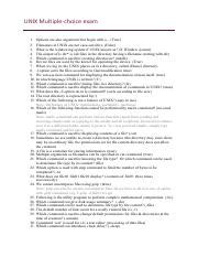 UNIX Multiplechoice Exam Pdf UNIX Multiple Choice Exam Options Are Also Arguments But Begin