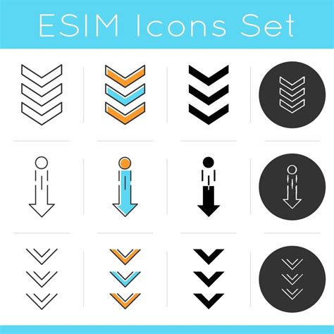 scrolling down and uploading indicators icons set 3234449 vector art at