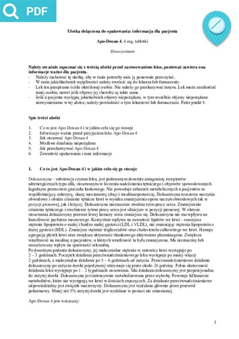 Apo Doxan 4 Cena I Dostępność W Aptekach W Całym Kraju Gdzie Po Lek