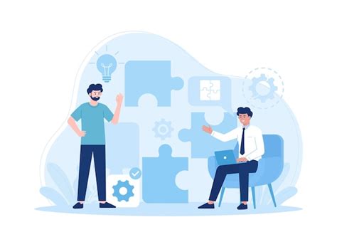 Premium Vector Business People Find Solutions To Solve Teamwork